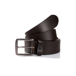Tom Tailor Ledergürtel TTJULIAN Gürtelschlaufe mit Metall-Logo, schwarz
