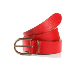 Tom Tailor Ledergürtel TTSYLKE 3 cm breiter Damengürtel, Schließe im Vintage-Look, reines Leder, rot