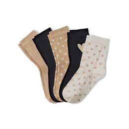Tchibo 5 Paar Socken Creme/Meliert - Gr.: 35-38