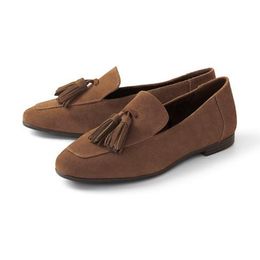 Tchibo Loafer aus Veloursleder - Cognac - Gr.: 41