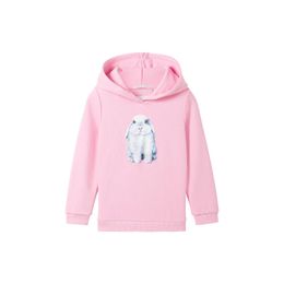 Tom Tailor Mädchen French Terry Hoodie mit Bio-Baumwolle, rosa, Fotoprint, Gr. 92/98