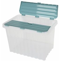 BURI - Aufbewahrungsbox mit Klappdeckel 17 Liter Wellenbox Spielzeug Aufbewahrungskiste