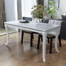 MAISONCHIC Esstisch Tisch für Wohnzimmer, Küche, Esszimmer 116 x 66 x 76 cm Hochglanz Weiß DE16919