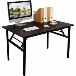 soges Klapptisch kleiner Computertisch Schreibtisch Klappbar und Montagefrei,Tisch aus E1 Holzwerkstoffen und Stahlrahmen,Konferenztische,PC Tisch