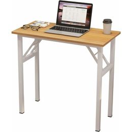 Soges - Klapptisch kleiner Computertisch Schreibtisch Klappbar und Montagefrei,Tisch aus E1 Holzwerkstoffen und Stahlrahmen,Konferenztische,PC Tisch