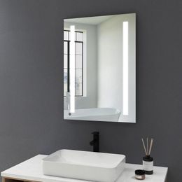 Led Badspiegel 50 x 70 cm Badezimmerspiegel mit Kaltweißer Beleuchtung, Wandschalter, IP44 Energie sparen - Meykoers