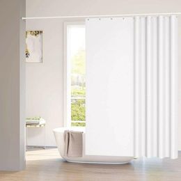 Duschvorhang Wasserdicht Anti-schimmel Badvorhang mit Duschvorhängeringen Badewanne Vorhang waschbar weiß - weiß - WOLTU