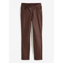 bonprix Lederimitat-Hose mit schrägem Bund