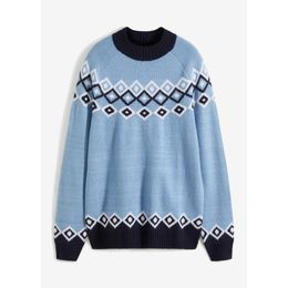 bonprix Norweger-Pullover mit Stehkragen und recycelten Materialien