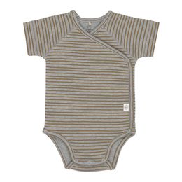 Lässig LÄSSIG - Kurzarm-Body STRIPED in grey melange, Gr.86/92