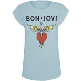 Bon Jovi Heart & Dagger T-Shirt blau in L
