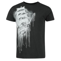 Black Premium by EMP T-Shirt with Ghost Ship Print T-Shirt schwarz in L