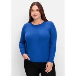sheego Große Größen: Pullover mit gerippten Abschlüssen, royalblau, Gr.46