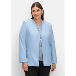 sheego Große Größen: Kragenloser Blazer mit Hakenverschluss, bleu, Gr.42