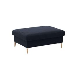 FLEXLUX Pouf Fiore, Kaltschaum, Füße Alu+ Eiche, blau