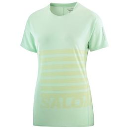 Salomon - Women's Sense Aero S/S Tee GFX - Laufshirt Gr XL grün