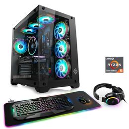 CSL Gaming-PC "Aerion A56115 Advanced Edition" Computer Gr. Microsoft Windows 11 Home (64 Bit), 16 GB RAM 1000 GB SSD, schwarz Gaming PCs