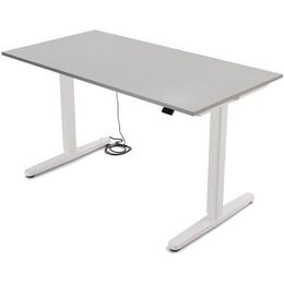 Yaasa Desk Basic 135 x 70 cm - Elektrisch höhenverstellbarer Schreibtisch | hellgrau/weiß