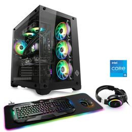 CSL Gaming-PC "Aqueon C55113 Advanced Edition" Computer Gr. Microsoft Windows 11 Home (64 Bit), 16 GB RAM 1000 GB SSD, schwarz Gaming PCs