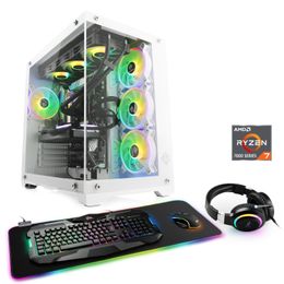 CSL Gaming-PC "Aqueon A78310 Advanced Edition" Computer Gr. Microsoft Windows 11 Home (64 Bit), 32 GB RAM 1000 GB SSD, weiß Gaming PCs