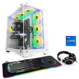 CSL Gaming-PC "Aqueon C77241 Advanced Edition" Computer Gr. Microsoft Windows 11 Home (64 Bit), 64 GB RAM 2000 GB SSD, weiß Gaming PCs