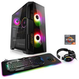 CSL Gaming-PC "RGB Edition V28714" Computer Gr. Microsoft Windows 11 Home (64 Bit), 16 GB RAM 1000 GB SSD, schwarz Gaming PCs