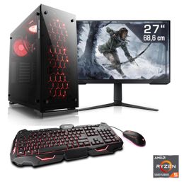 F (A bis G) CSL Gaming-PC-Komplettsystem "HydroX V28119" Computer-Komplettsysteme Gr. Microsoft Windows 11 Home (64 Bit), 16 GB RAM 1000 GB SSD, schwarz PC Sets