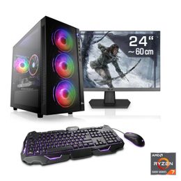 F (A bis G) CSL Gaming-PC-Komplettsystem "Sprint V27410" Computer-Komplettsysteme Gr. Microsoft Windows 11 Home (64 Bit), 16 GB RAM 1000 GB SSD, schwarz PC Sets