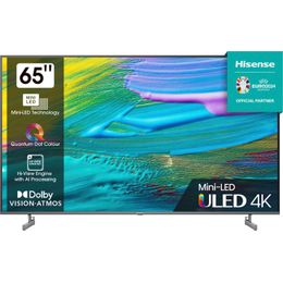 F (A bis G) HISENSE Mini-LED-Fernseher "65U6KQ" Fernseher grau (anthrazit) 4k Fernseher