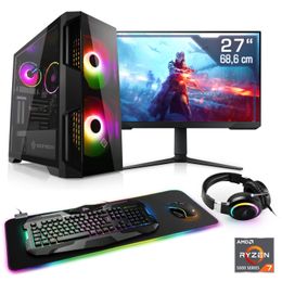 F (A bis G) CSL Gaming-PC-Komplettsystem "RGB Edition V28752" Computer-Komplettsysteme Gr. Microsoft Windows 11 Home (64 Bit), 32 GB RAM 1000 GB SSD, schwarz PC Sets