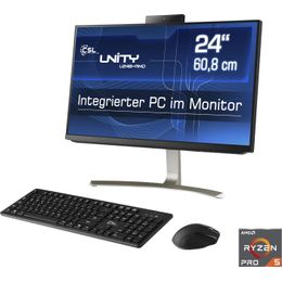 CSL All-in-One PC "Unity U24W-AMD / 4650G 1000 GB 16 RAM Win 11" Computer Gr. Microsoft Windows 11 Home (64 Bit), 16 GB RAM 1000 GB SSD, schwarz (s1) All in One PC