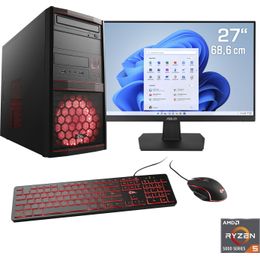 F (A bis G) CSL Gaming-PC-Komplettsystem "Sprint V28158" Computer-Komplettsysteme Gr. 16 GB RAM 1000 GB SSD, rot PC Sets