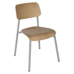Fermob STUDIE Stuhl aus Eichenholz Aluminiumgestell Lapilligrau