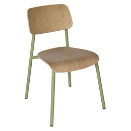 Fermob STUDIE Stuhl aus Eichenholz Aluminiumgestell Lindgrün