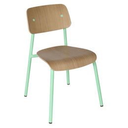 Fermob STUDIE Stuhl aus Eichenholz Aluminiumgestell Opalgrün