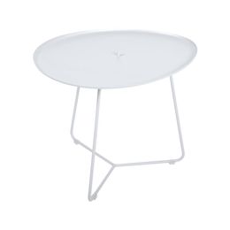 Fermob COCOTTE niedriger Tisch mit abnehmbarer Platte aus Aluminium 55x44,5 cm Baumwollweiß Aluminium/Aluminium