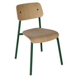 Fermob STUDIE Stuhl aus Eichenholz Aluminiumgestell Zederngrün