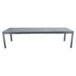 Fermob RIBAMBELLE Tisch mit 3 Einlegeplatten aus Aluminium 149/299x100 cm Gewittergrau Aluminium/Aluminium