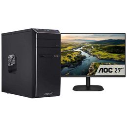 Captiva Power Starter I75-554 TFT Bundle Business-PC-Komplettsystem (27", Intel® Pentium Gold Pentium Gold G6400, UHD Graphics, 16 GB RAM, 2000 GB HDD, 480 GB SSD), schwarz