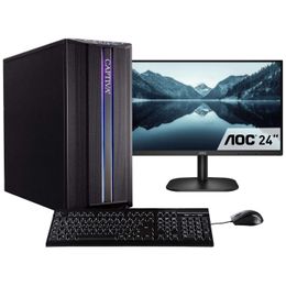 Captiva Advanced Gaming R69-362 TFT Bundle Gaming-PC-Komplettsystem (23,80", AMD Ryzen 5 Ryzen 5 5500, GeForce® GTX 1650 4GB, 16 GB RAM, 500 GB SSD), schwarz