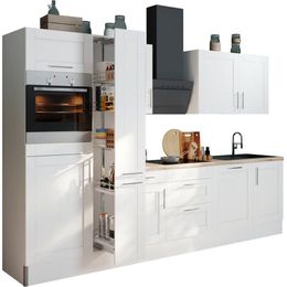 Optifit Küchenzeile Ahus, Breite 310 cm, wahlw. mit E-Geräten, MDF Fronten, Soft Close Funktion, weiß