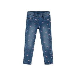s.Oliver Junior 5-Pocket-Jeans mit Blumenstickerei und Stretch, blau