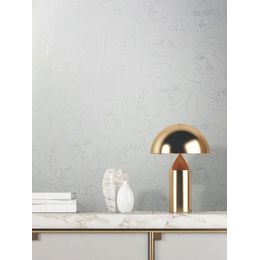 marburg Vliestapete Graphic Grandeur, grafisch, moderne Vliestapete für Wohnzimmer Schlafzimmer Küche, weiß