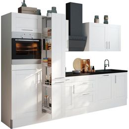 Optifit Küchenzeile Ahus, Breite 310 cm, wahlw. mit E-Geräten, MDF Fronten, Soft Close Funktion, schwarz|weiß