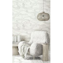 marburg Vliestapete Artistic Allure, Kunst, moderne Vliestapete für Wohnzimmer Schlafzimmer Küche, weiß