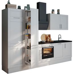 Optifit Küche Ahus, Breite 310 cm,wahlweise mit E-Geräten,MDF Fronten,Soft Close Funktion, grau