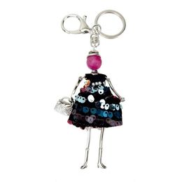 Ella Jonte Taschenanhänger Schlüsselanhänger Püppchen silber schwarz oder pink rosa