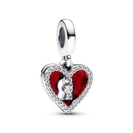 Pandora Charm-Einhänger Doppelter Charm-Anhänger rotes Herz und Schlüsselloch von Pandora