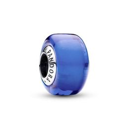 Pandora Charm-Einhänger Pandora Mini Charm aus blauem Murano-Glas und 925er Silber