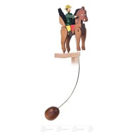 Dregeno Erzgebirge Tierfigur Spielzeug Wackelreiter groß Höhe ca 29 cm NEU